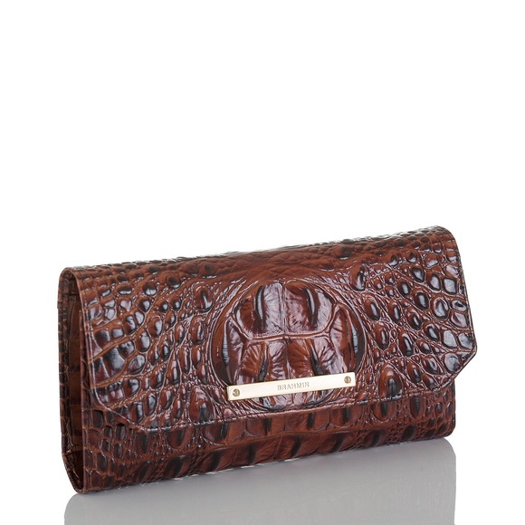 Brahmin | Bags | Brahmin G4451 Soft Checkbook Wallet Melbournepecan Nwt ...